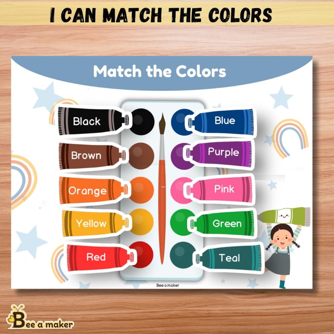 Match the Colors Activity | Printable Paint Color Matching Game ...