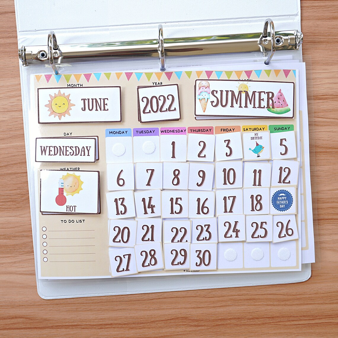 Perpetual Calendar Montessori Printable Calendar Classroom | Etsy