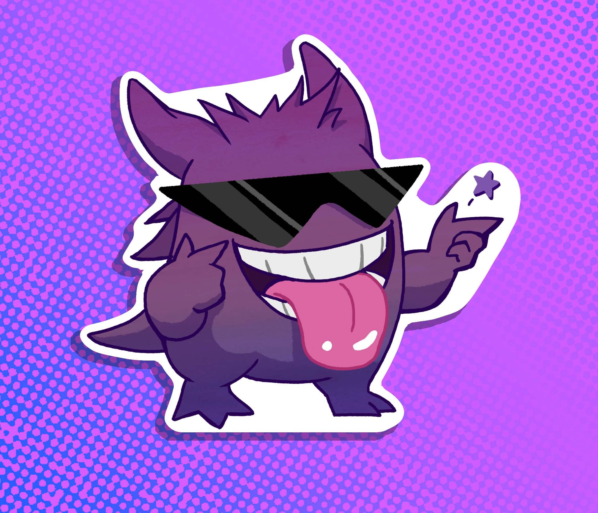 Cool Gengar Pokemon Fan Art Sticker - Etsy