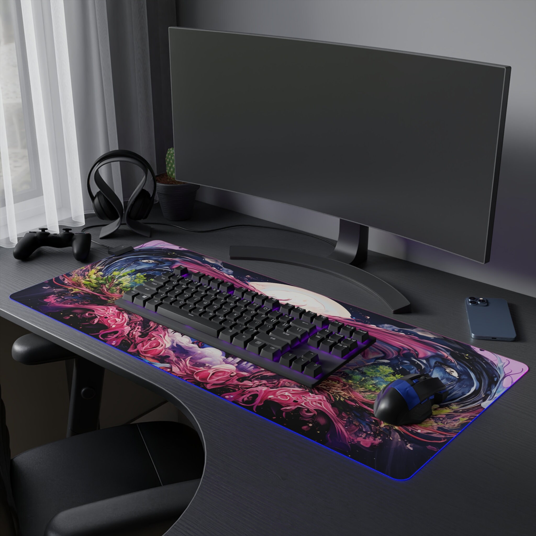 Dragon Gaming Mouse Pad LED RGB Desk Decor Fantasy, Gift for Gamers ...