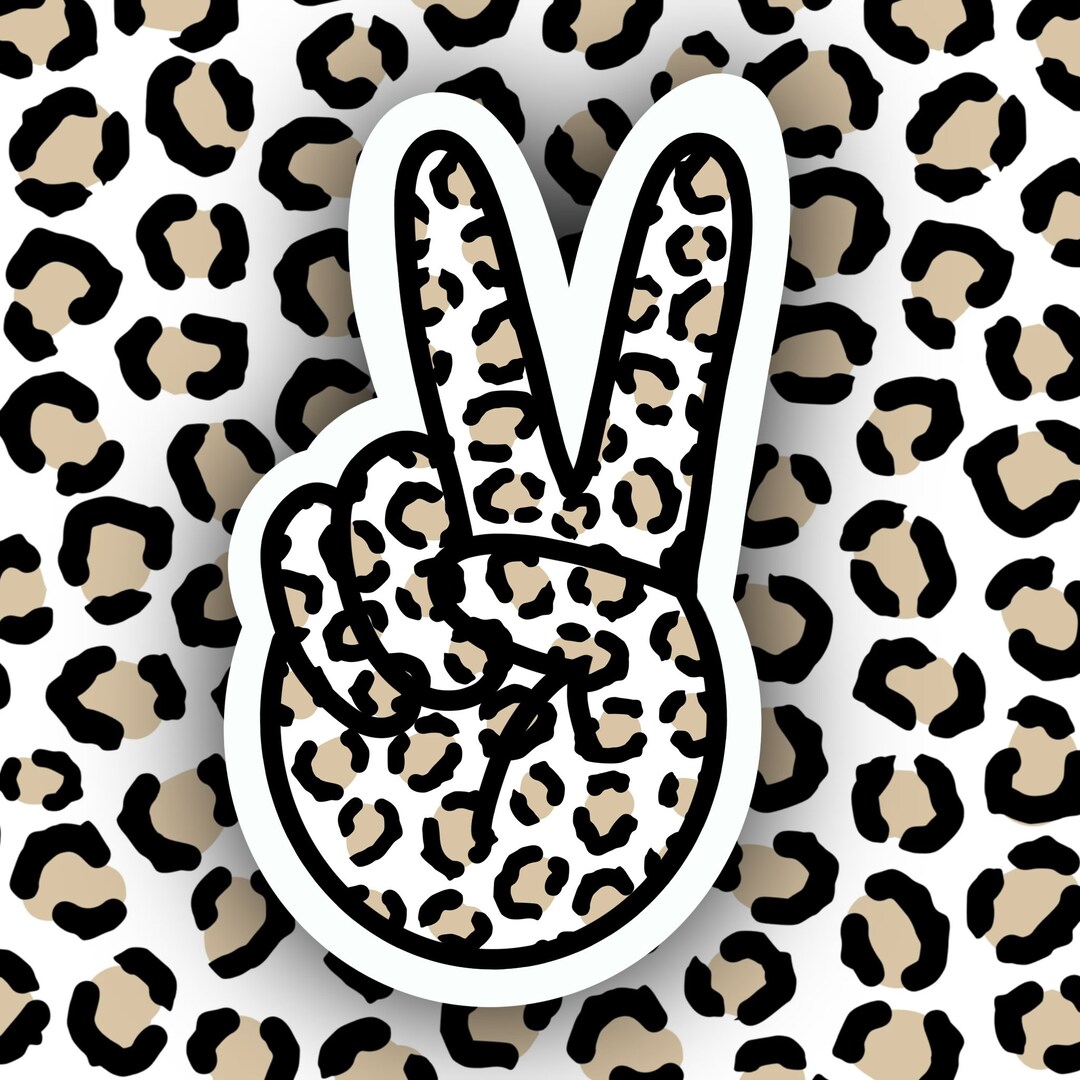 Holographic Cheetah Peace Sticker - Etsy