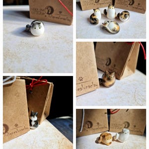 CUSTOM Sitting Cat Pose With Folded Paws Figurines Cute Small Handmade ...