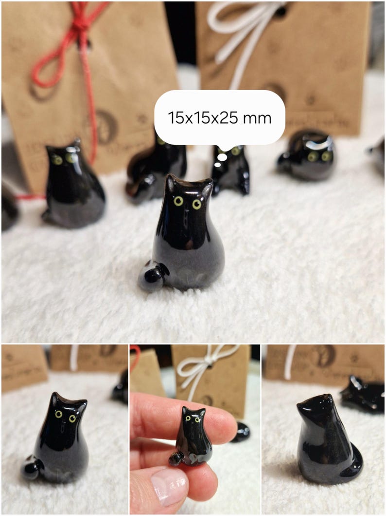 Custom Black Cat Figurine: Handmade Polymer Clay Pet Memorial Figure ...