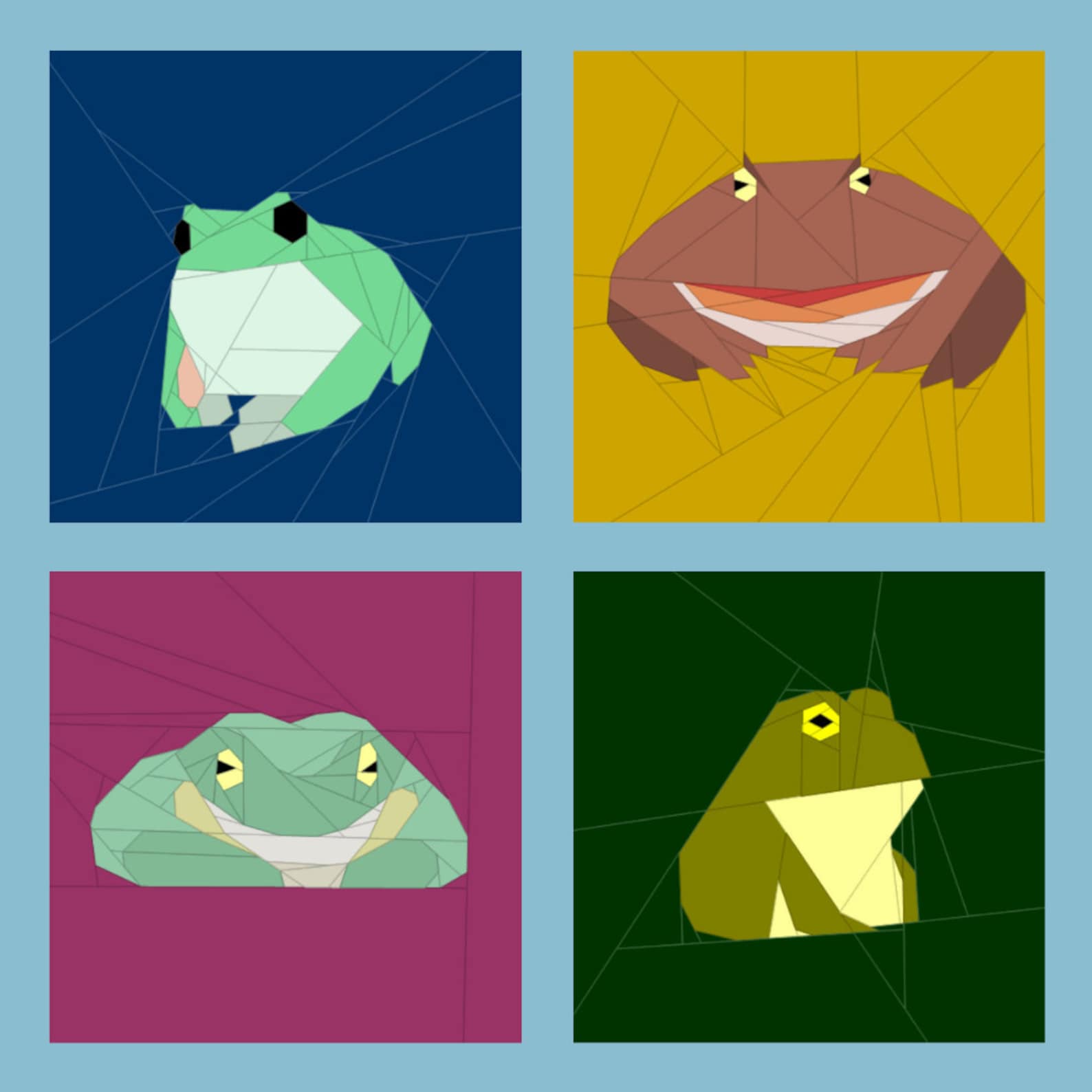 Polite Frogs Foundation Paper Piecing Patterns - Etsy