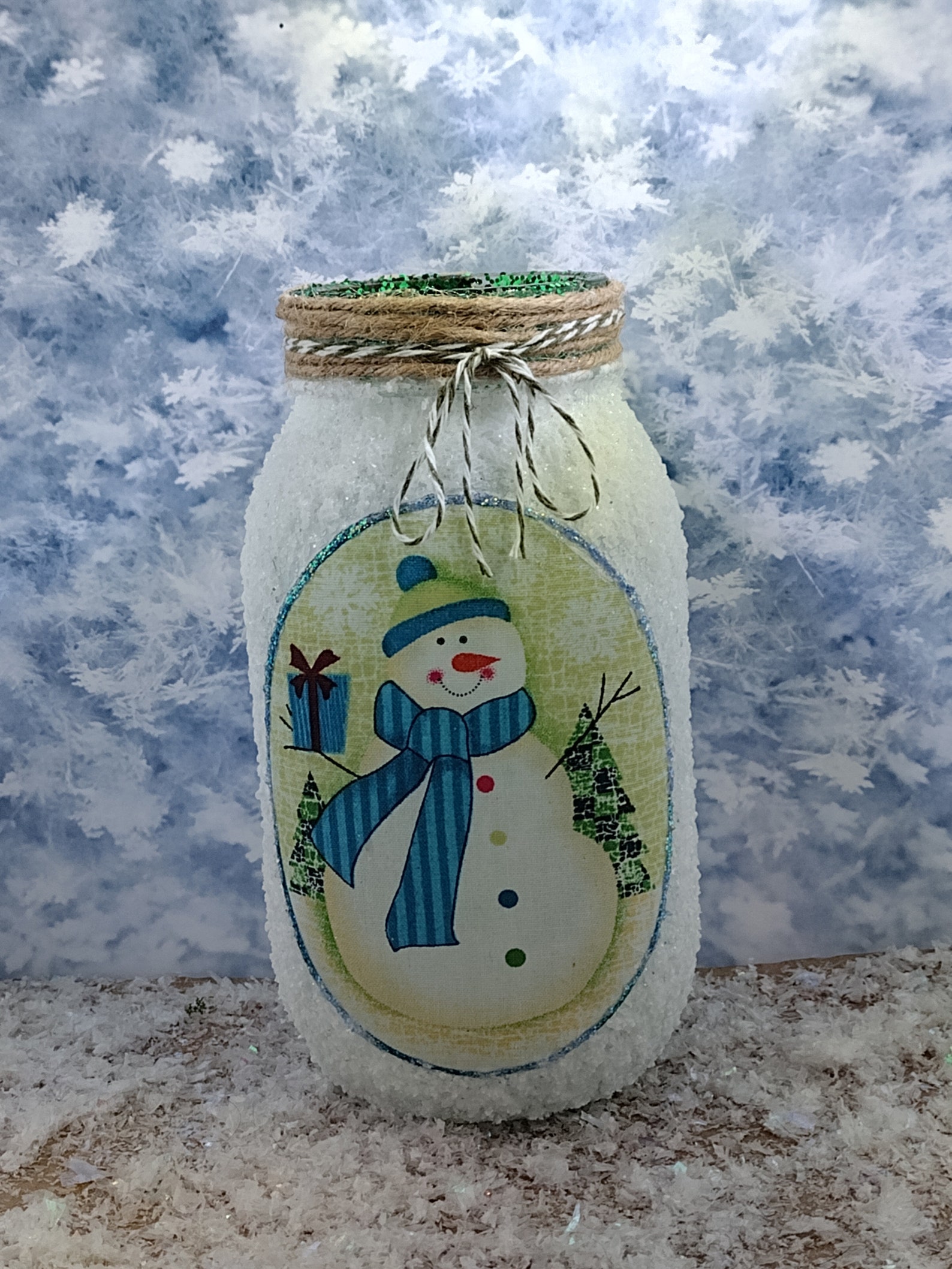 Light up Christmas Snowman Frosted Jar Mason Jar Luminary - Etsy