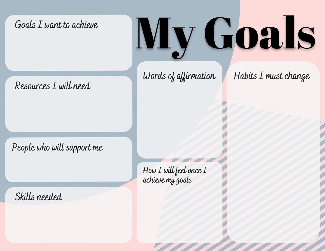 My Goals Vision Board With Affirmation Posters/goals - Etsy Canada