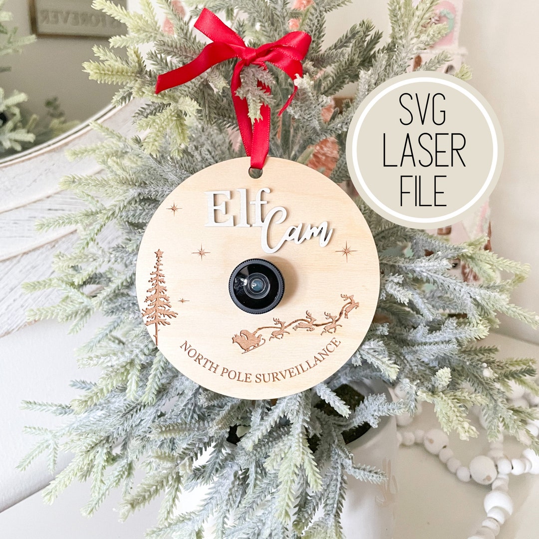 SVG Laser Cut File Elf Cam Ornament | Christmas Tree Ornament ...