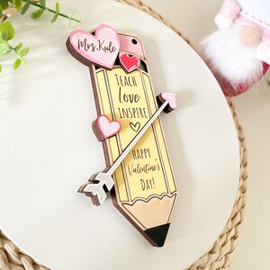 SVG Laser Cut File Valentine's Day Teacher Pencil Ornament | Holiday ...