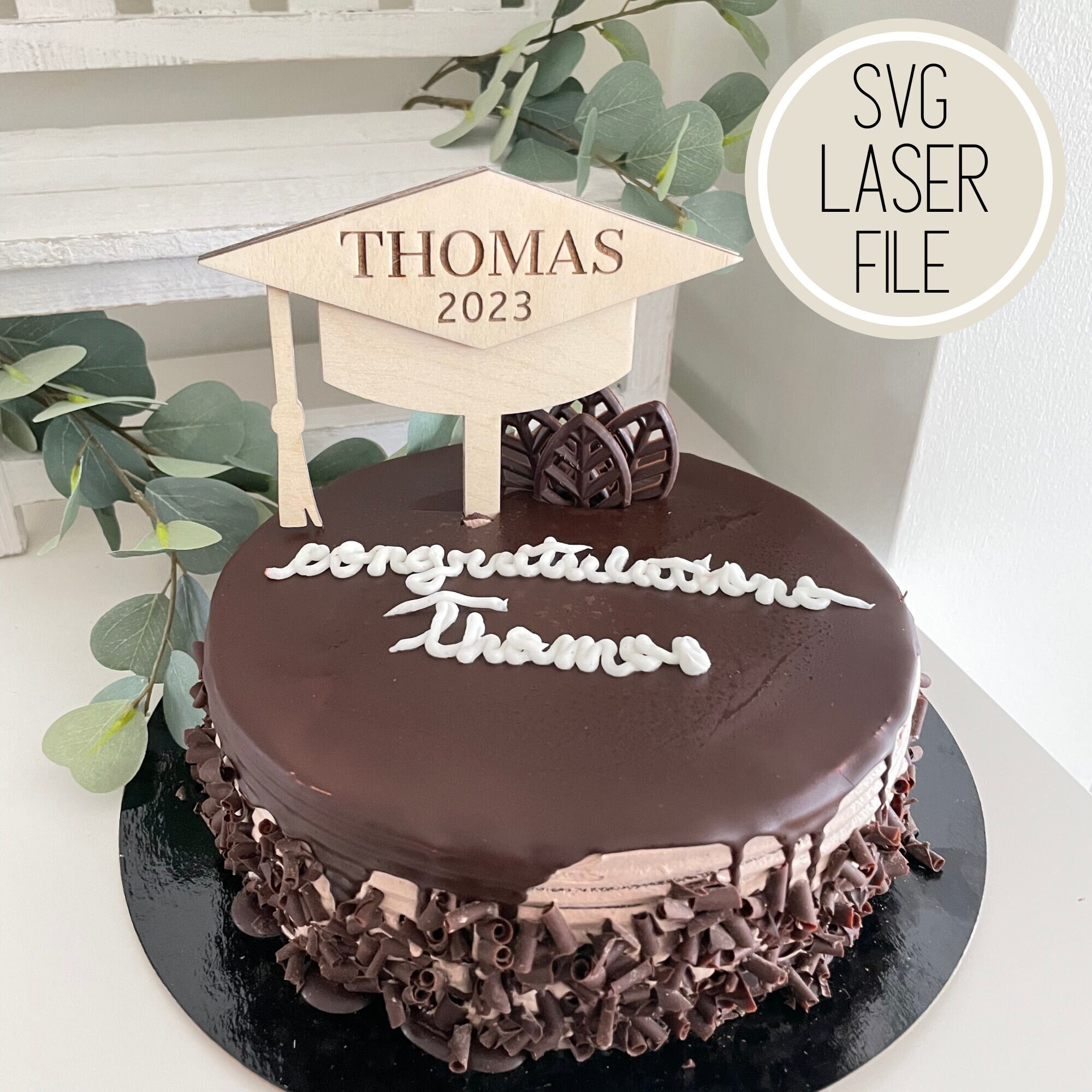 SVG Laser Cut File Graduation Hat Cake Topper Engrave File - Etsy UK