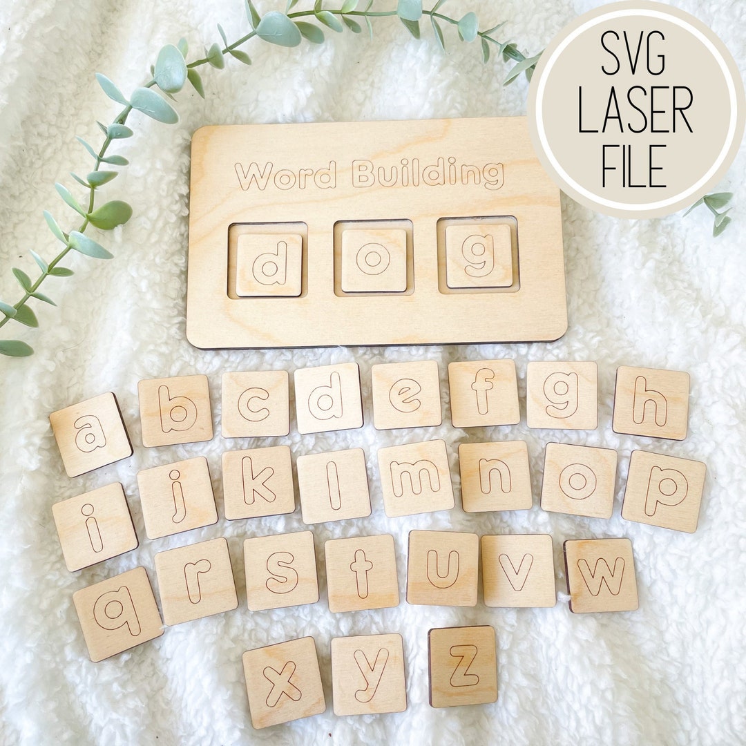SVG Laser Cut File Word Building Childs Learning Activity / Glowforge ...