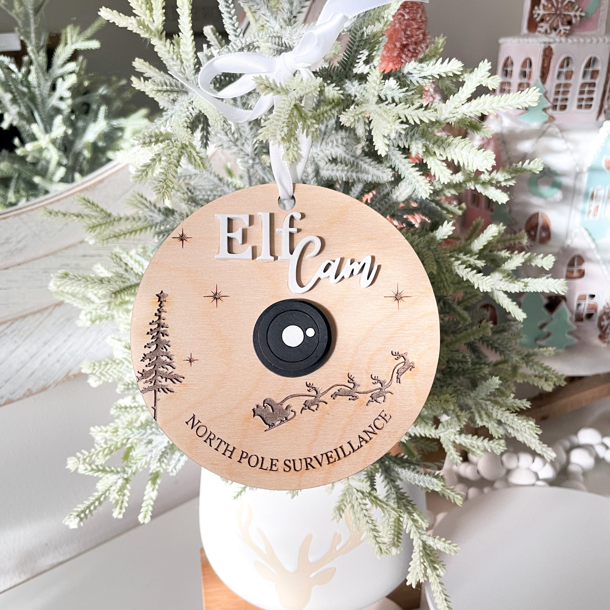SVG Laser Cut File Santa/elf Cam Bundle + WOODEN LENSE | Christmas Tree ...