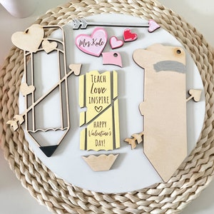 SVG Laser Cut File Valentine's Day Teacher Pencil Ornament | Holiday ...