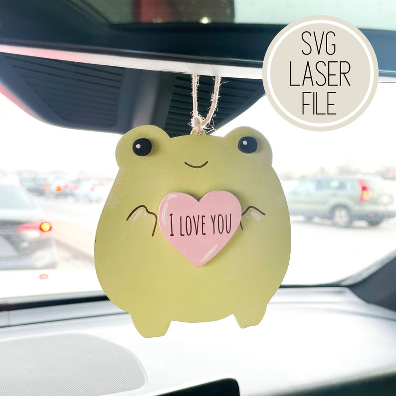 SVG Laser Cut File I Love You Cute Frog Car Charm Valentines - Etsy Ireland