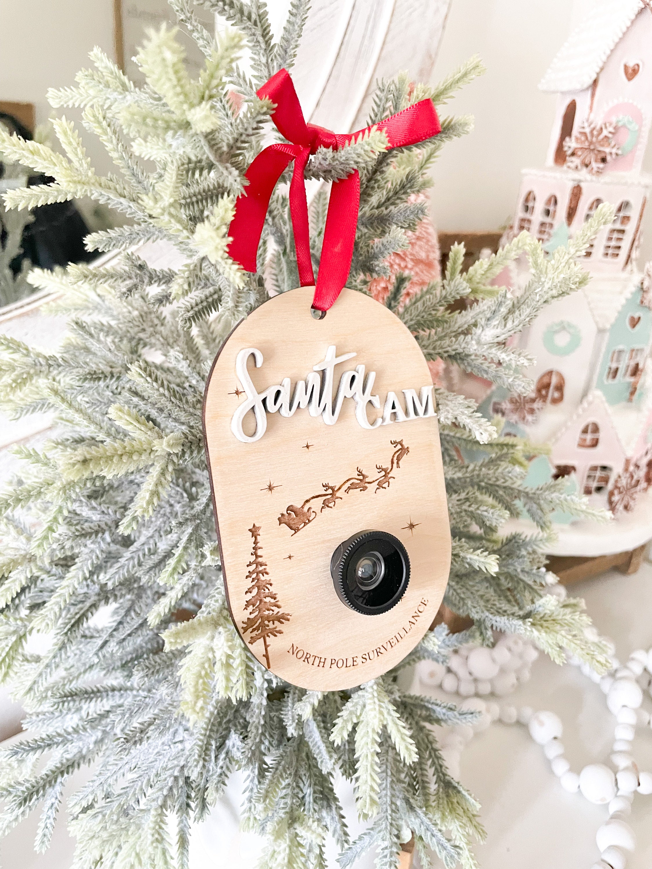 SVG Laser Cut File Santa Cam Ornament | Christmas Tree Ornament ...