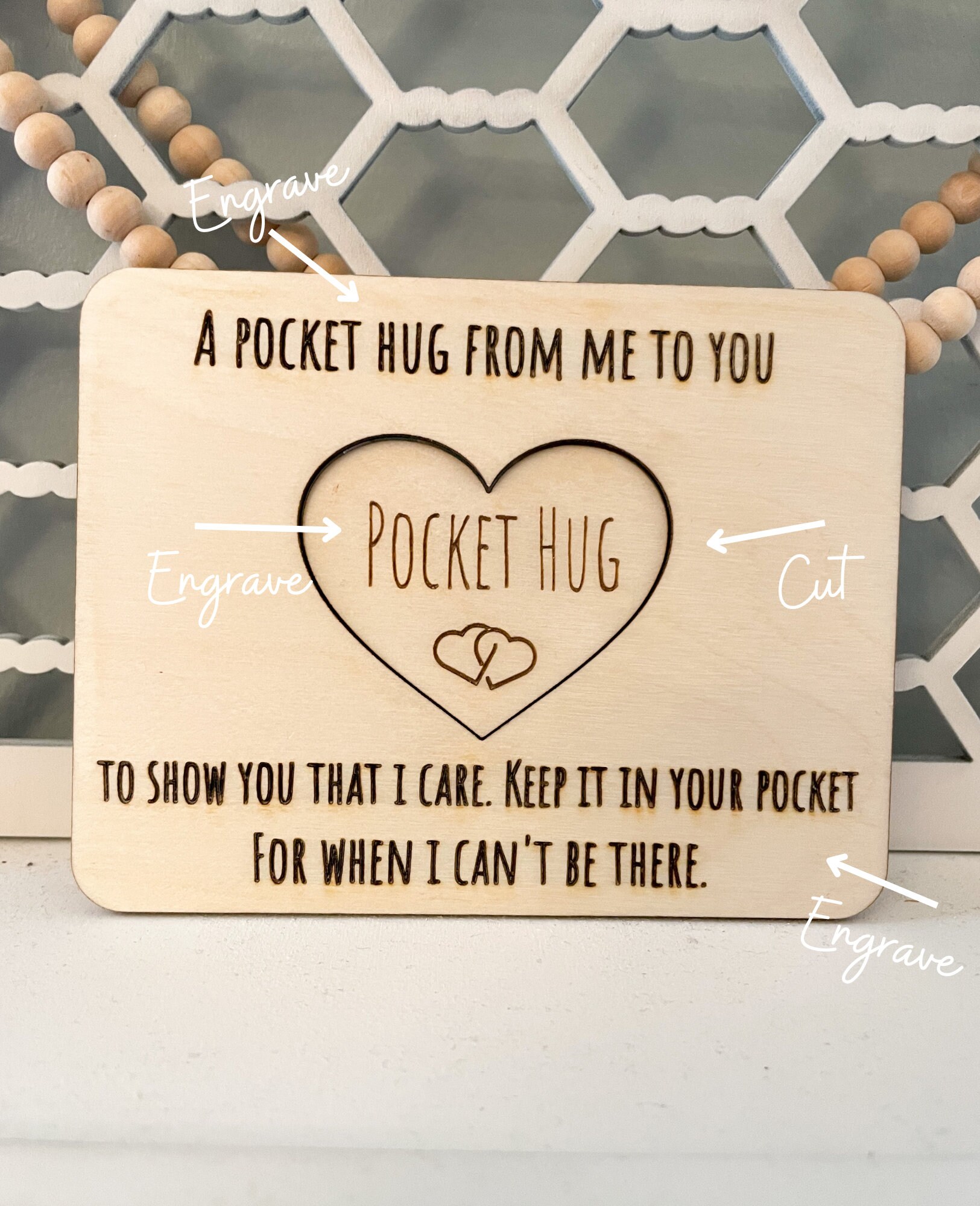 SVG Laser Tested Wooden Pocket Hug Glowforge Tested/ Ready - Etsy