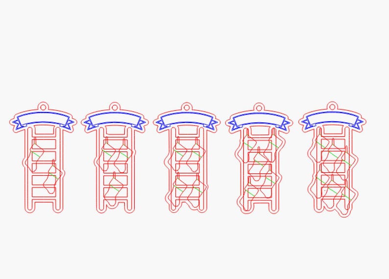 SVG Laser Cut File Ladder Stocking Name Ornament | Christmas Tree Decor ...