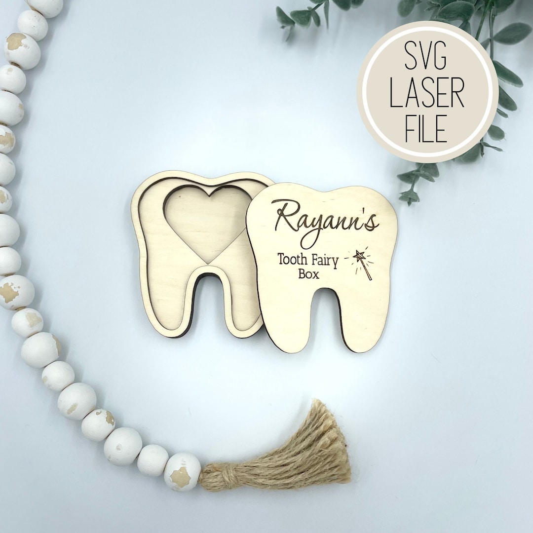 SVG Laser Cut Tooth Fairy Box | Layered Design | Children Gift Decor ...