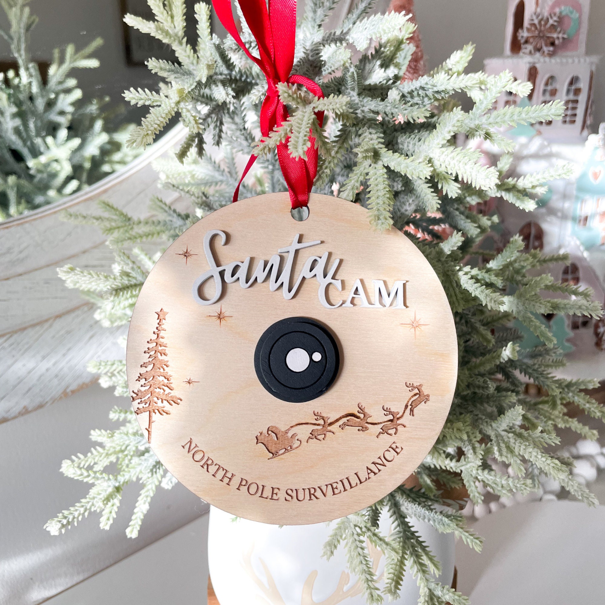 SVG Laser Cut File Santa/elf Cam Bundle + WOODEN LENSE | Christmas Tree ...