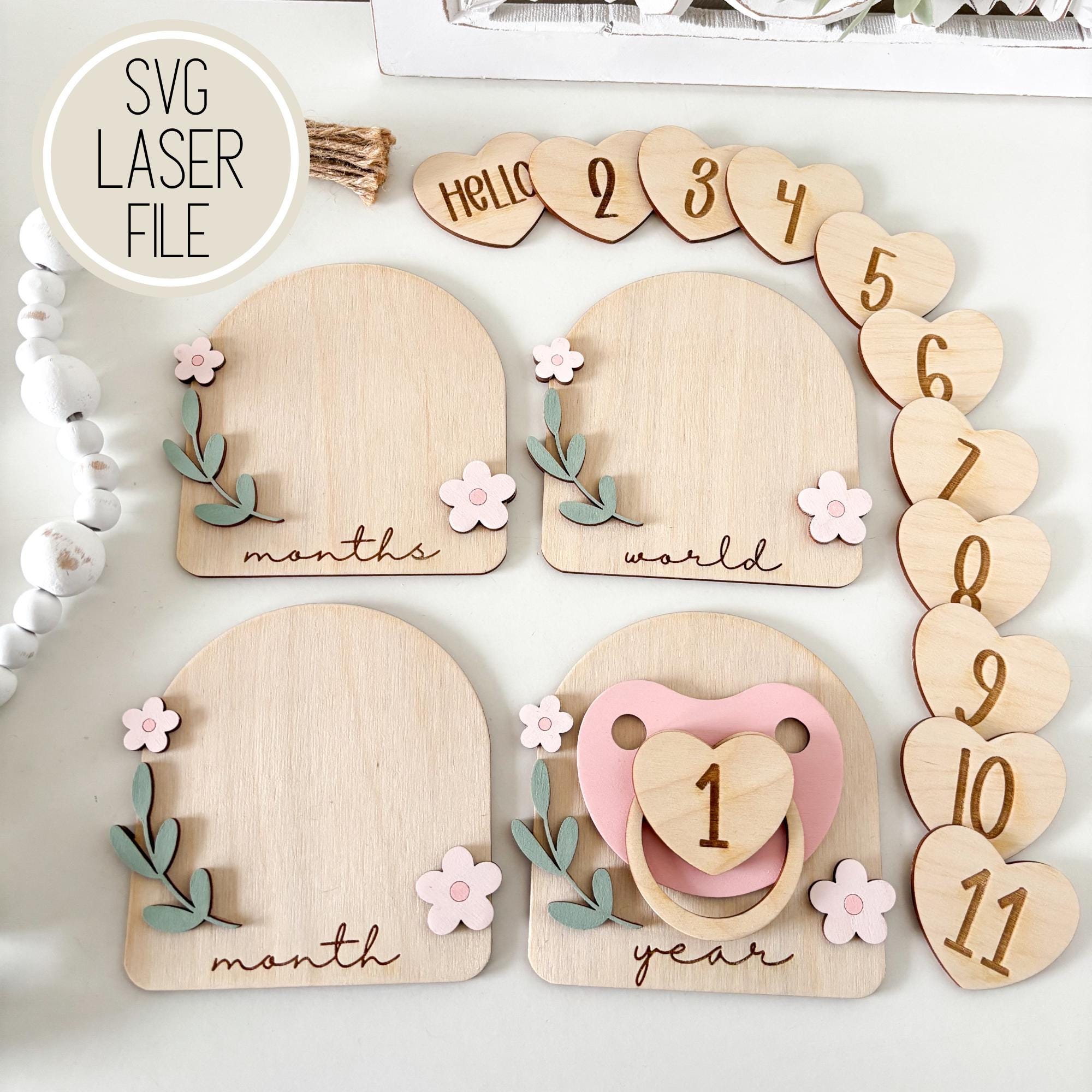 SVG Laser File Arch Baby Milestone Interchangeable Signs | Baby Girl ...