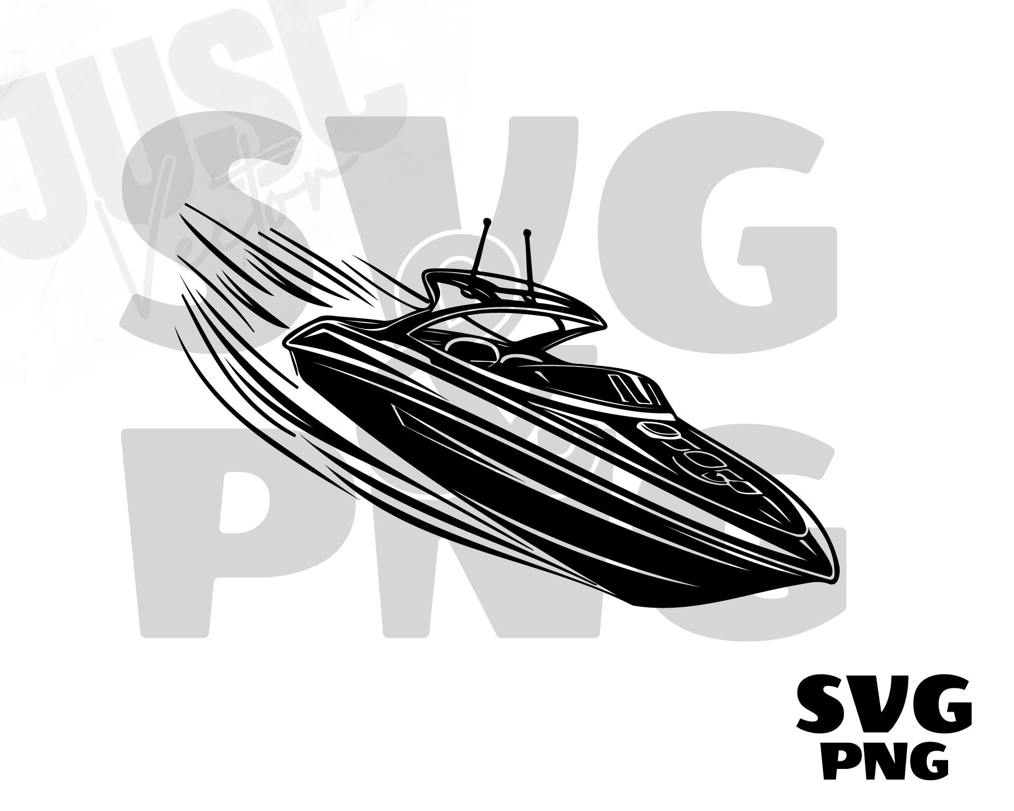Speed Boat SVG, Speed Boat Clipart, Speed Boat Cut File, Speed Boat Png ...