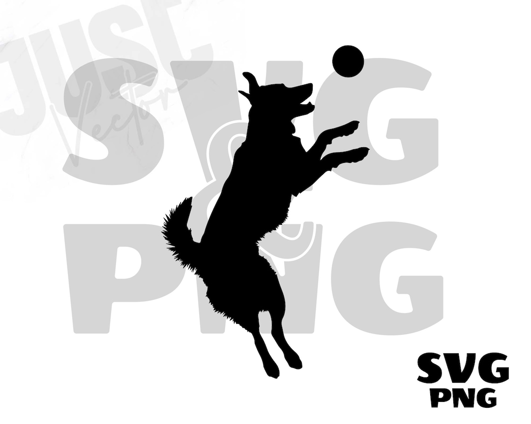 Dog Catching Ball SVG, Dog Jumping Svg, Dog With Ball SVG, Dog Catching ...