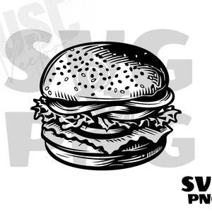 Hamburger Svg, Burger Svg, Fast Food Svg, Food, Clipart, Cheeseburger ...