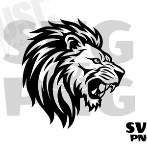 10 Design Ferocious Lion Bundle Svg, Lion Svg, Lion PNG, Angry Lion SVG ...