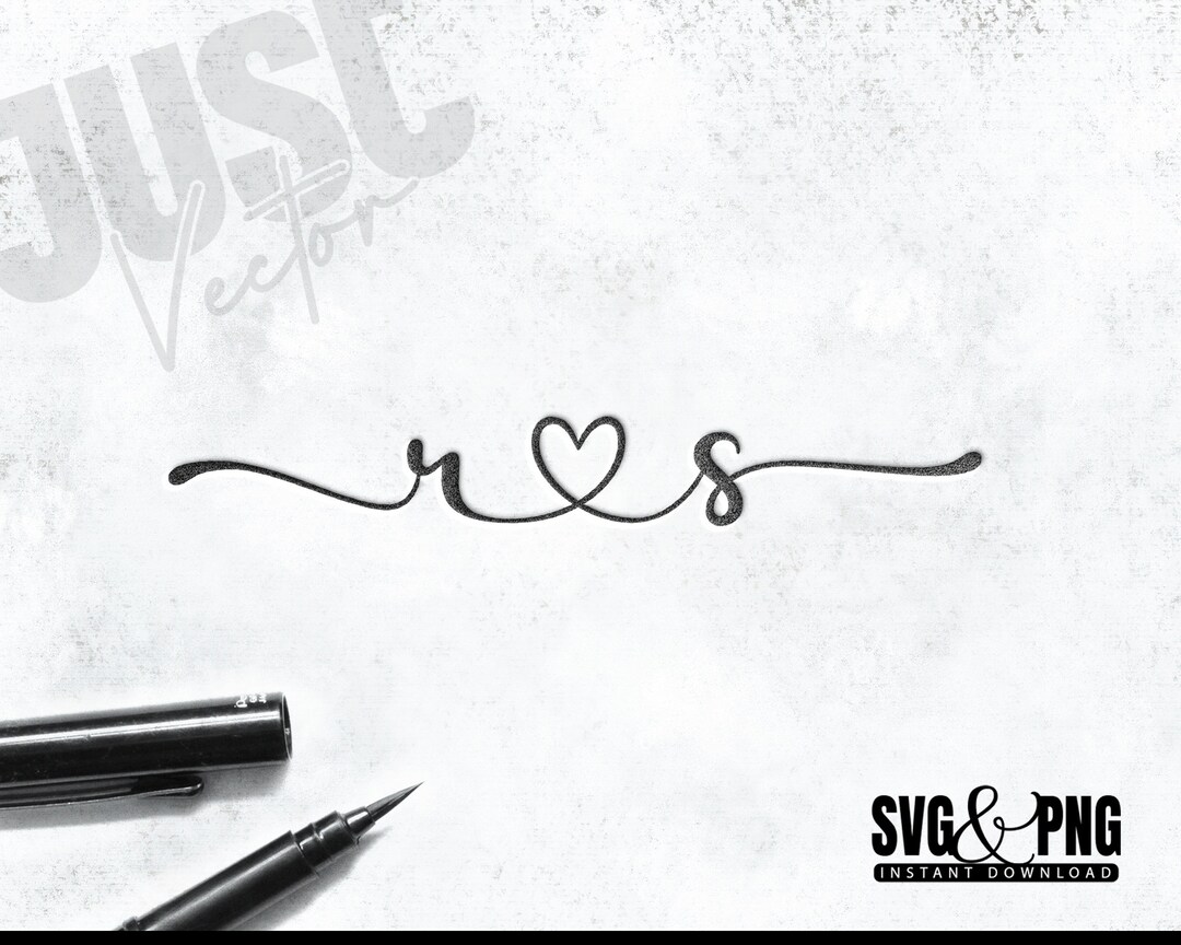 Rs Sr Letters With Heart Monogram Svg Couples Initials - Etsy