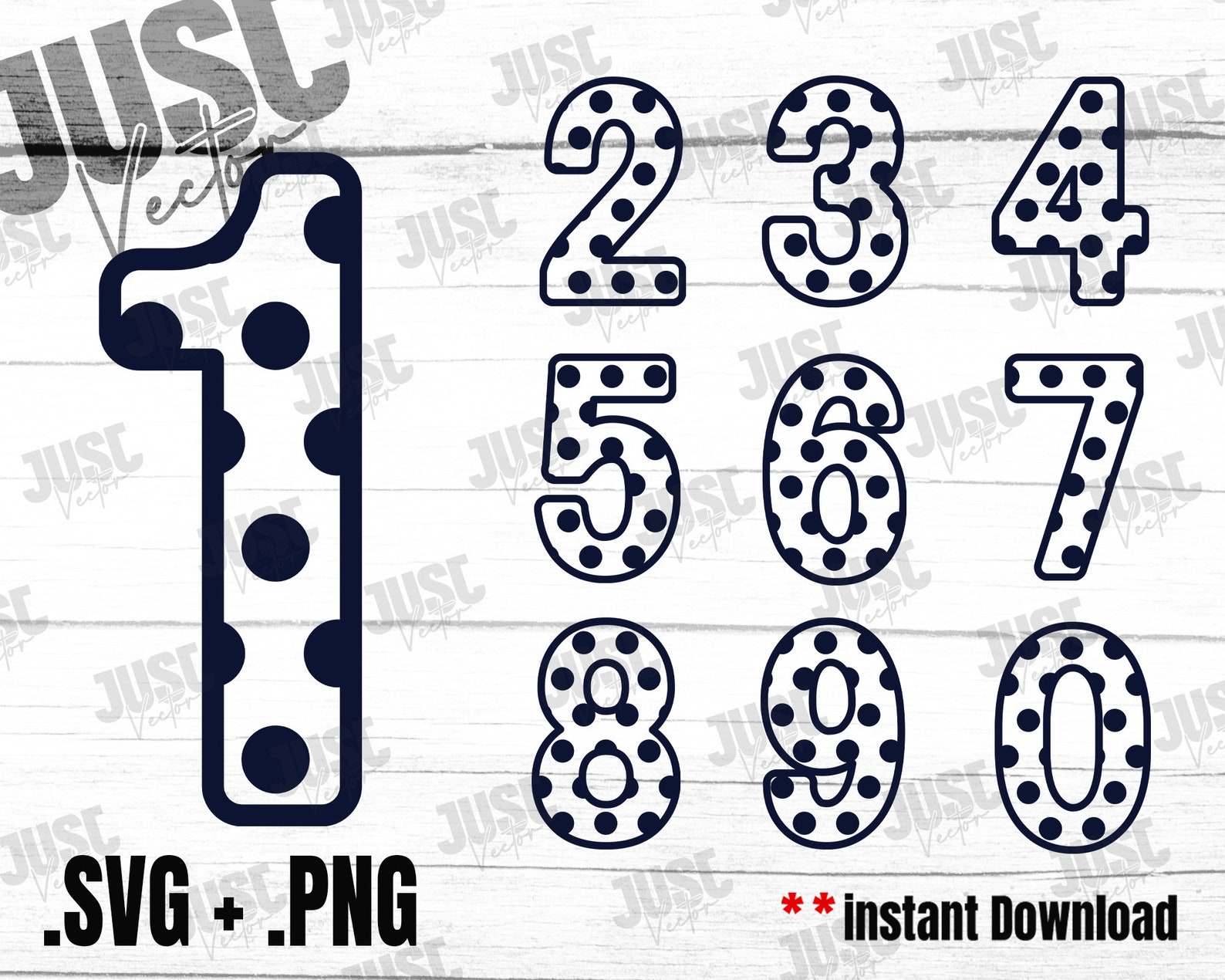 Polka Dot Number Svg Polka Dot Number 0-9 Svg Number Svg | Etsy