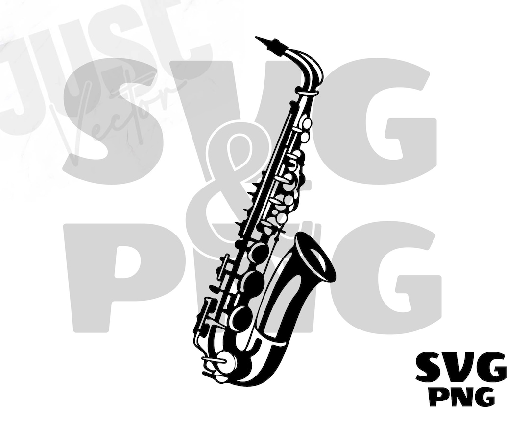 Saxophone Svg, Saxophone Png, Saxophone Silhouette, Saxophone Cut File ...