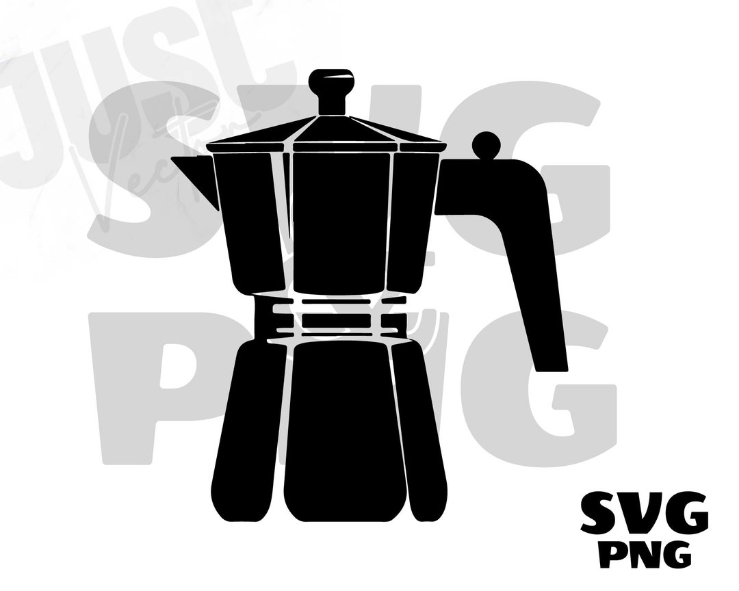 Moka Pot SVG, Coffee Maker PNG, Coffee Machine Clipart, Espresso Vector ...