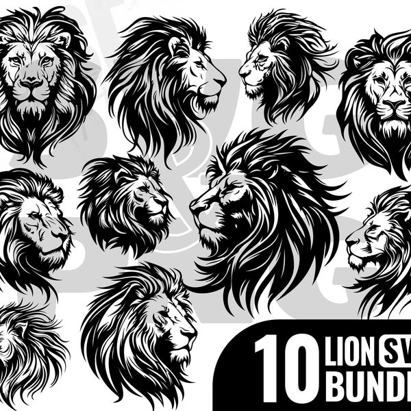 Lion Svg - Etsy