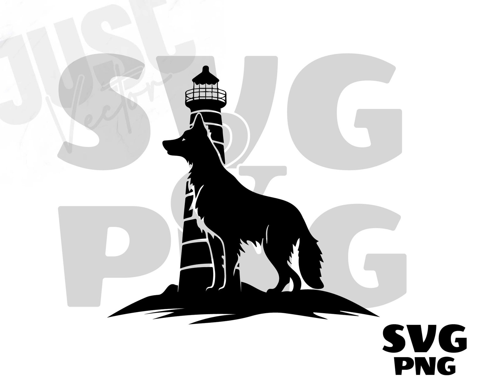 Lighthouse With Husky Dog, Husky Dog Svg, Dog Svg, Lighthouse Svg ...