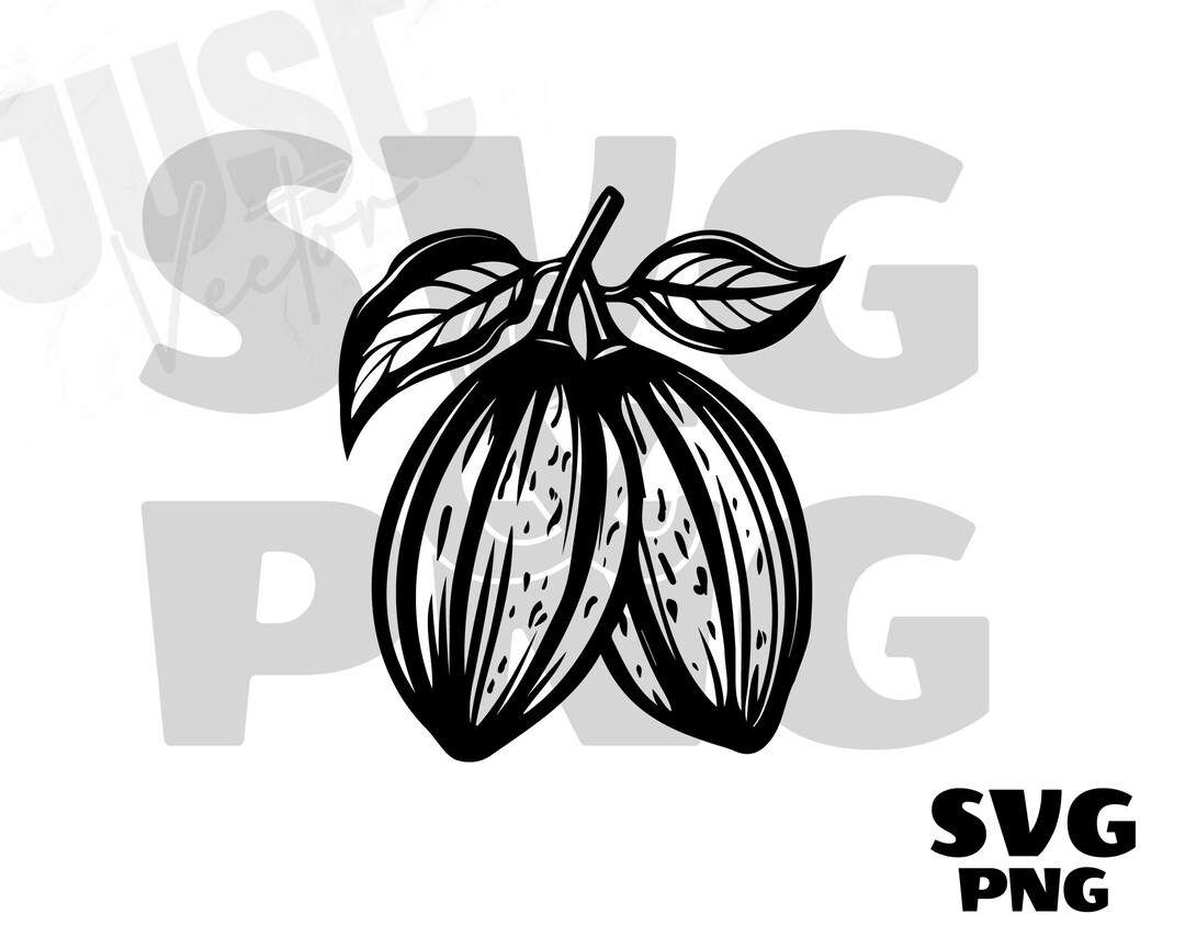 Cocoa Beans SVG, Cocoa Beans Clipart, Seeds Svg, Fruit Bean Leaf, Cocoa ...
