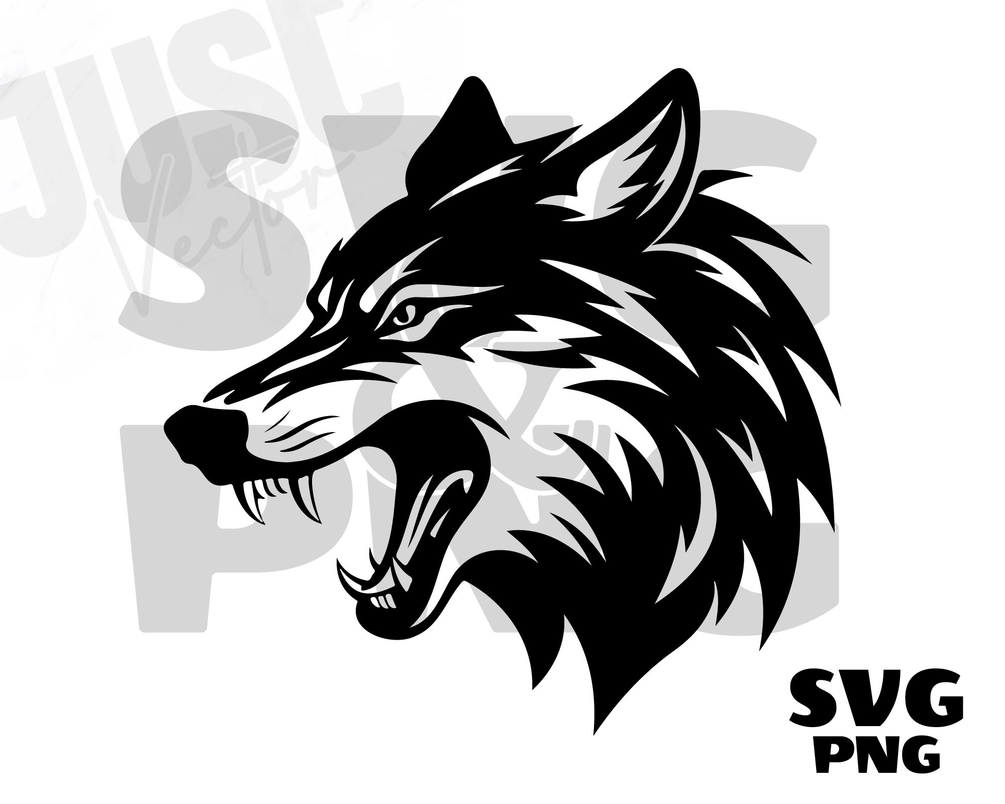 10 Design Ferocious Wolf Bundle Svg, Angry Wolf Svg, Angry Wolf PNG ...
