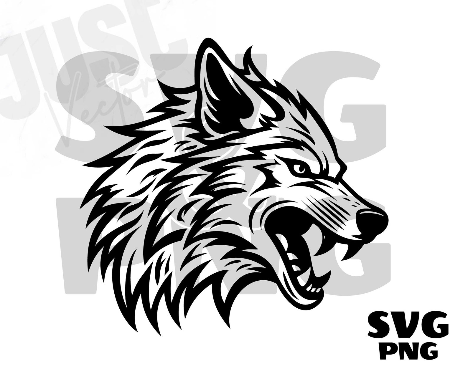 10 Design Ferocious Wolf Bundle Svg, Angry Wolf Svg, Angry Wolf PNG ...