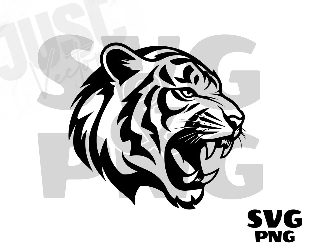Ferocious Tiger Svg, Tiger Svg, Tiger PNG, Angry Tiger SVG, Tiger ...