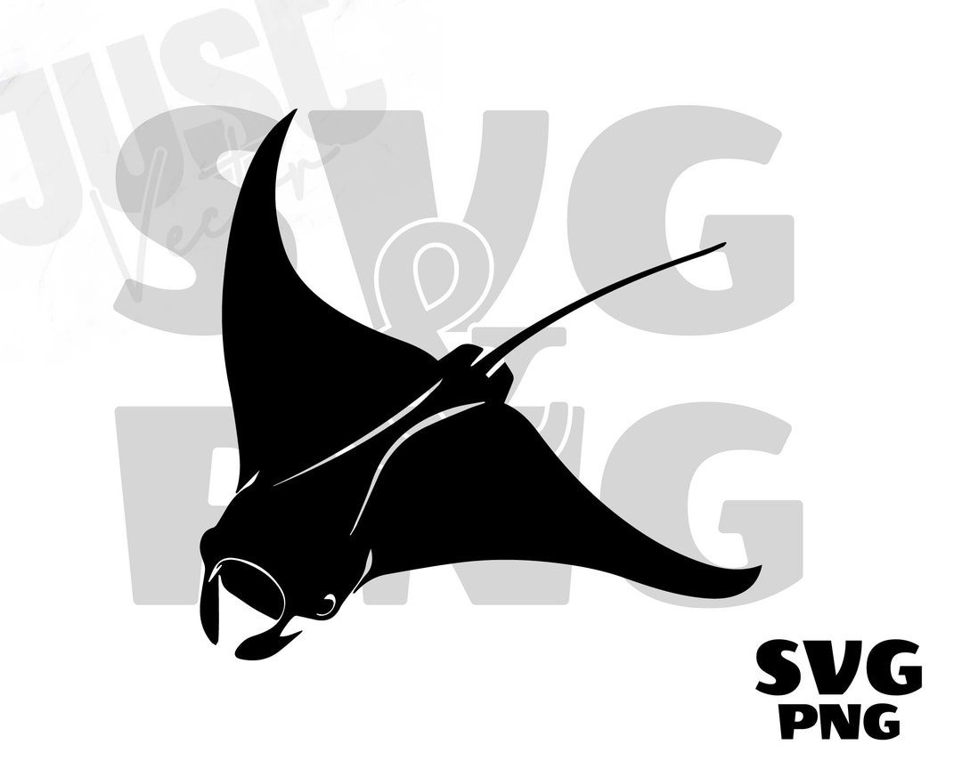 Manta Ray Silhouette Svg, Manta Stingray Svg, Stingray Svg, Ray Vector ...