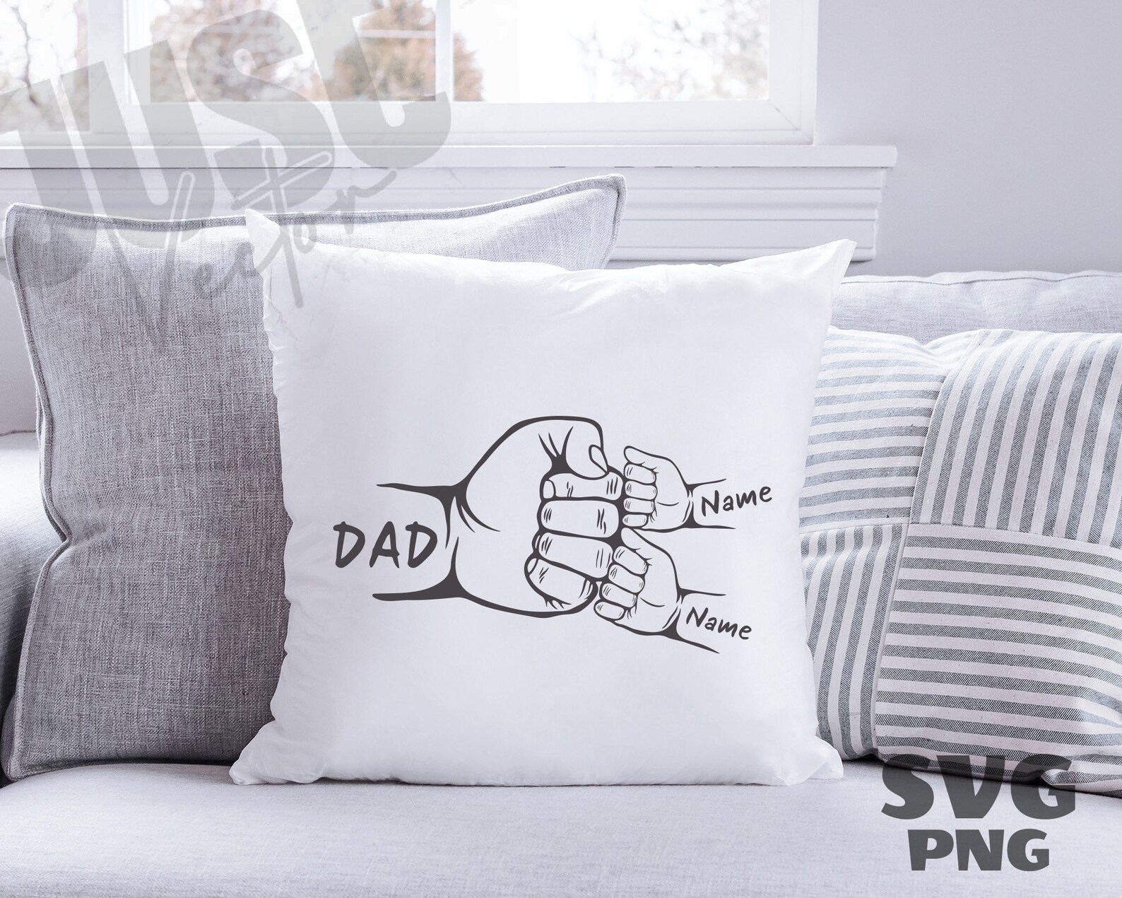 Father and Three Baby Svg, Fist Bumps Svg, Best Friend's Svg, Father ...