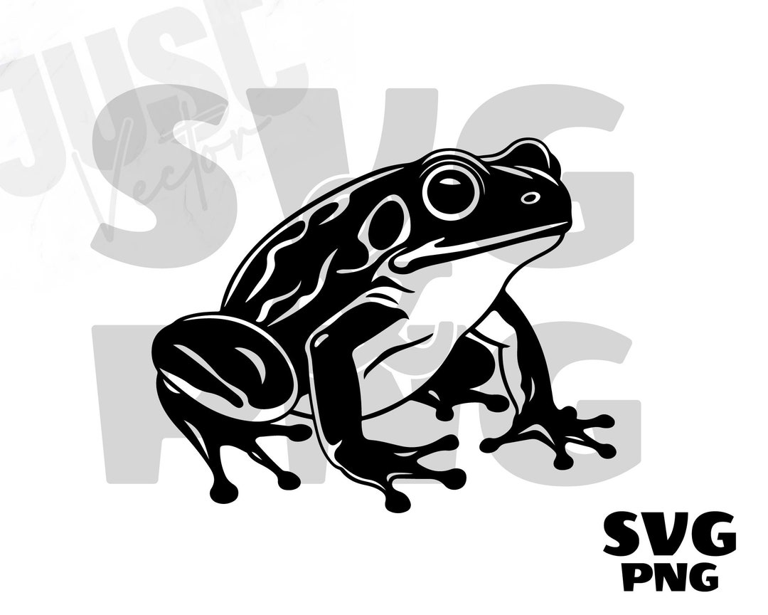 Cute Frog Svg, Frog Clipart, Frog Silhouette, Frog Cut File, Frog Png ...