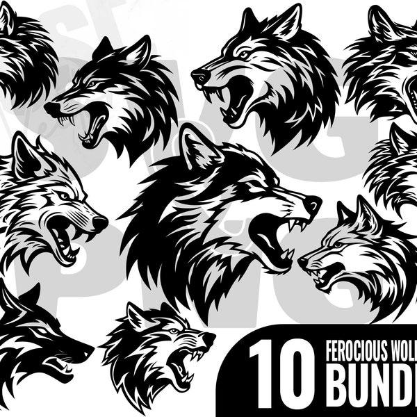 Angry Wolf Svg - Etsy