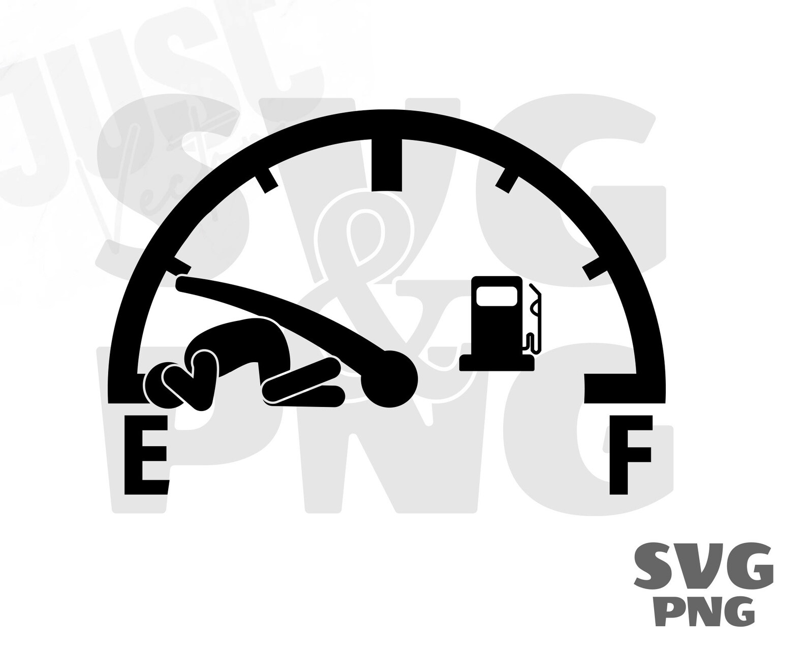 Gas Gauge SVG Empty Gas Gauge Fuel Gage Empty Gas Man Gas - Etsy