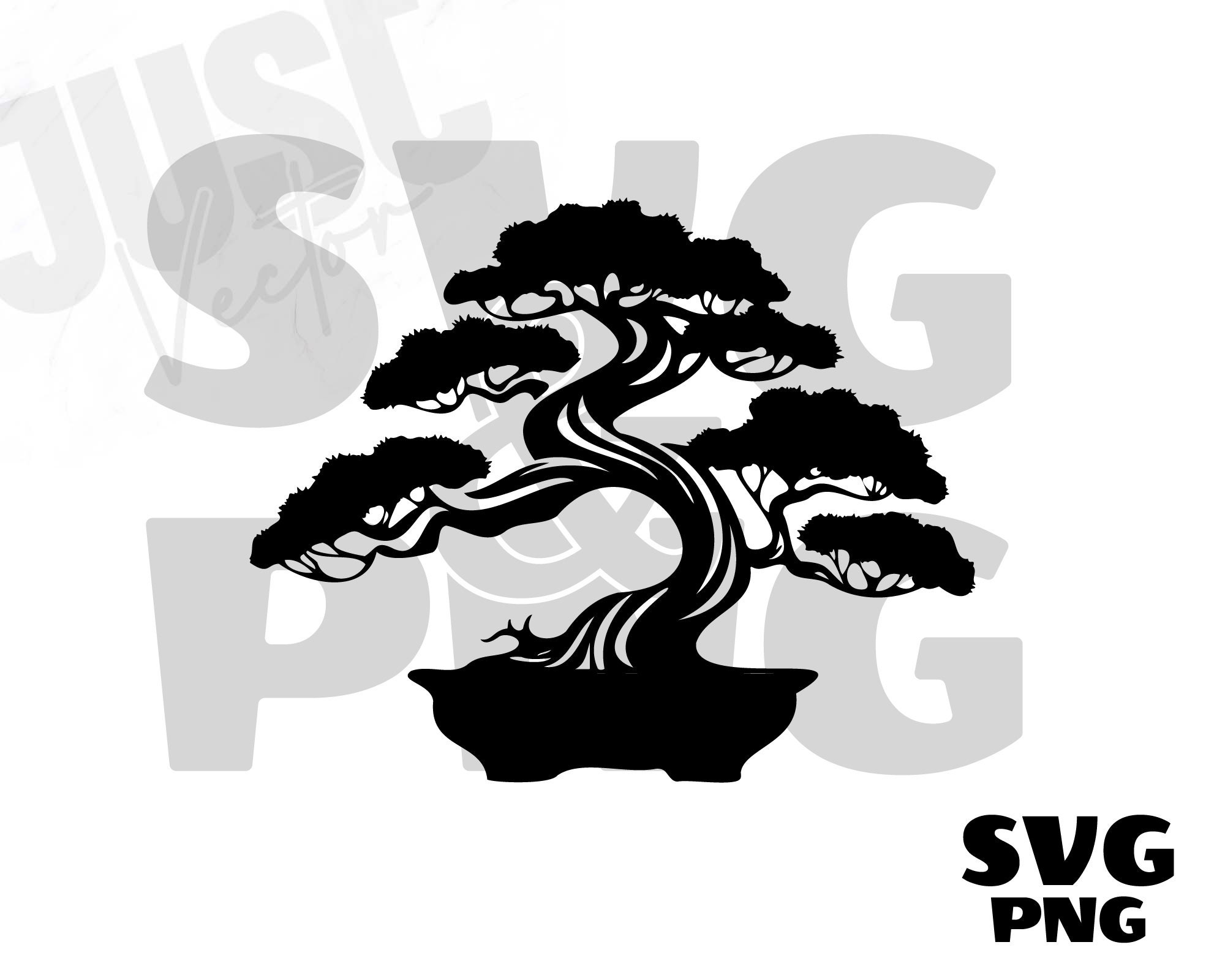 Bonsai Tree SVG, Bonsai Tree in Pot Svg, Bonsai Tree Silhouette, Bonsai ...
