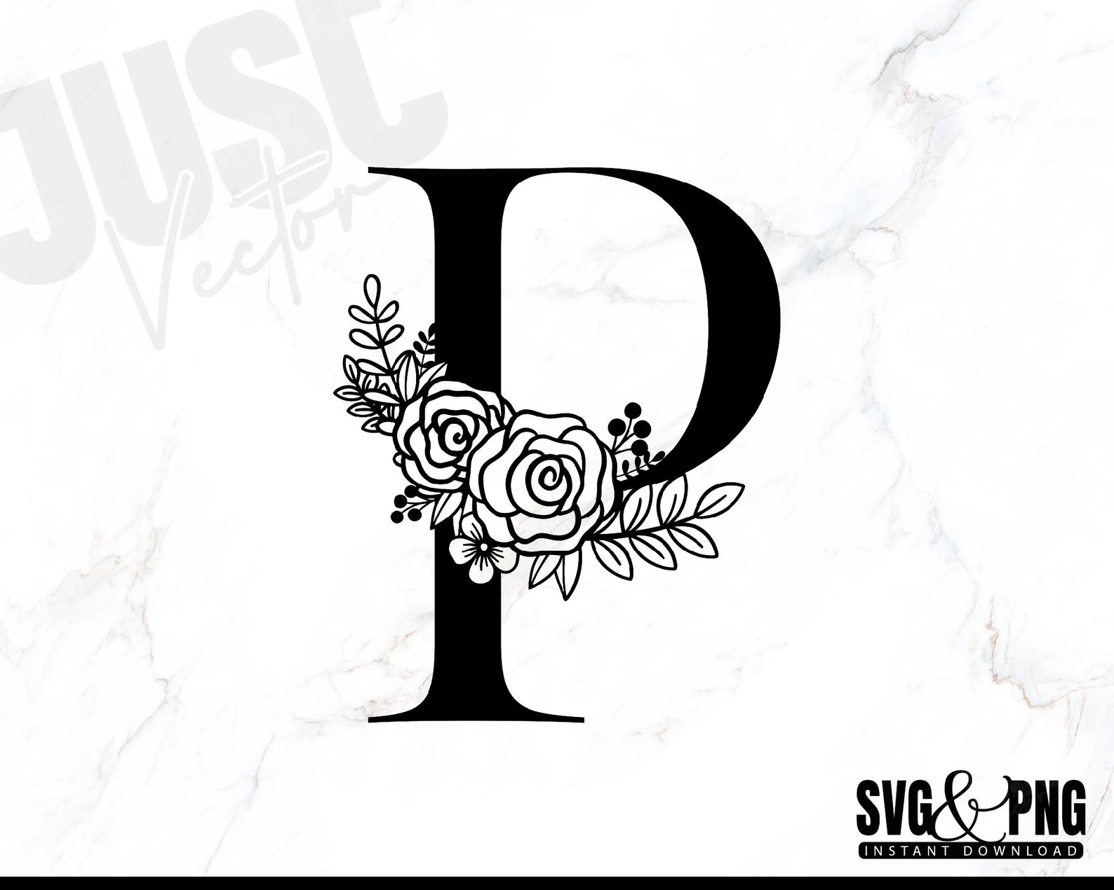 Capital Letter P Alphabet Svg and Png, Sublimation, Nature Letter ...