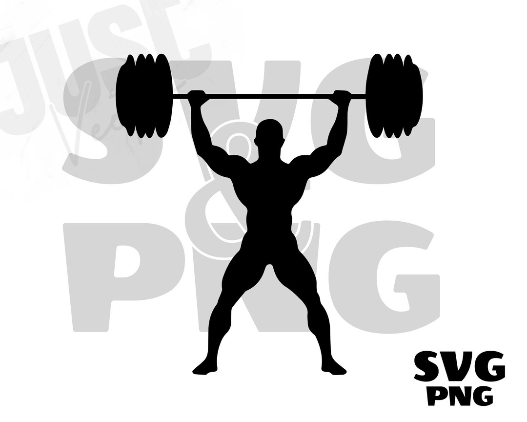 Weightlifter Silhouette Svg, Weightlifter Clipart, Strong Man Svg, Body ...