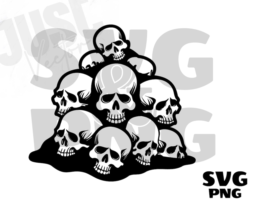 Pile of Skulls SVG, Pile Skulls Silhouette, Pile Skulls Clipart, Pile ...
