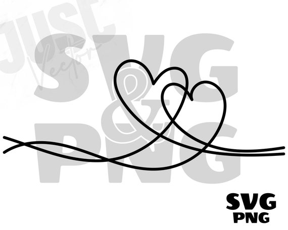 Herz Form SVG Herz Doodle SVG One Line Art Herzen - Etsy.de