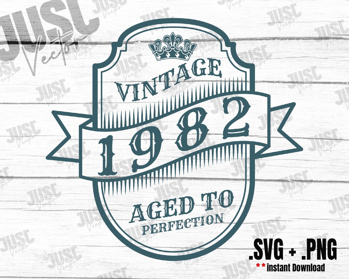 Vintage 1982 Aged to Perfection Retro label Svg 1982 | Etsy Vintage 1982 Aged to Perfection Retro label Svg 1982 | Etsy