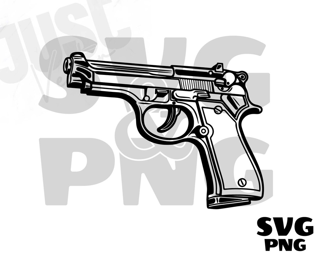 Handgun SVG, Pistol Svg, Gun Clipart, Weapon Svg, Revolver Clipart ...