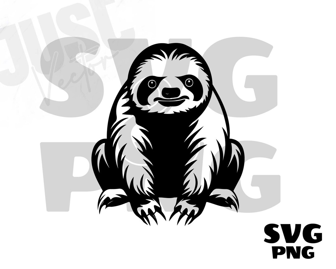 Sloth Svg SVG, Sloth Svg Clipart, Animal Svg, Sloth Svg Cut File, Sloth ...
